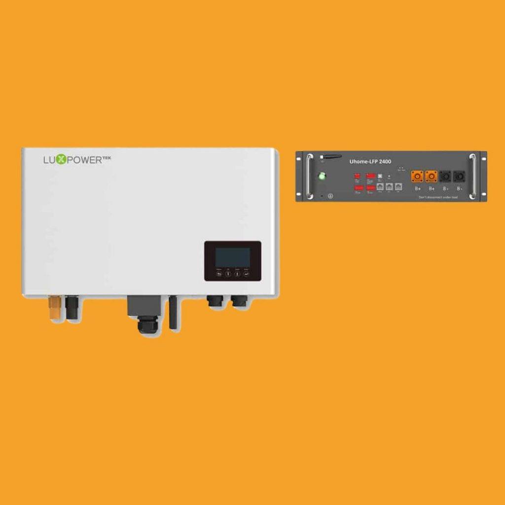 Lux 3.6kw Hybrid Inverter + 2.4kWh Battery Storage – Solar Battery Group